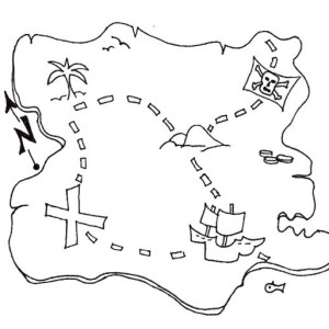 Captain Hook Treasure Map Coloring Page Kids Play Color